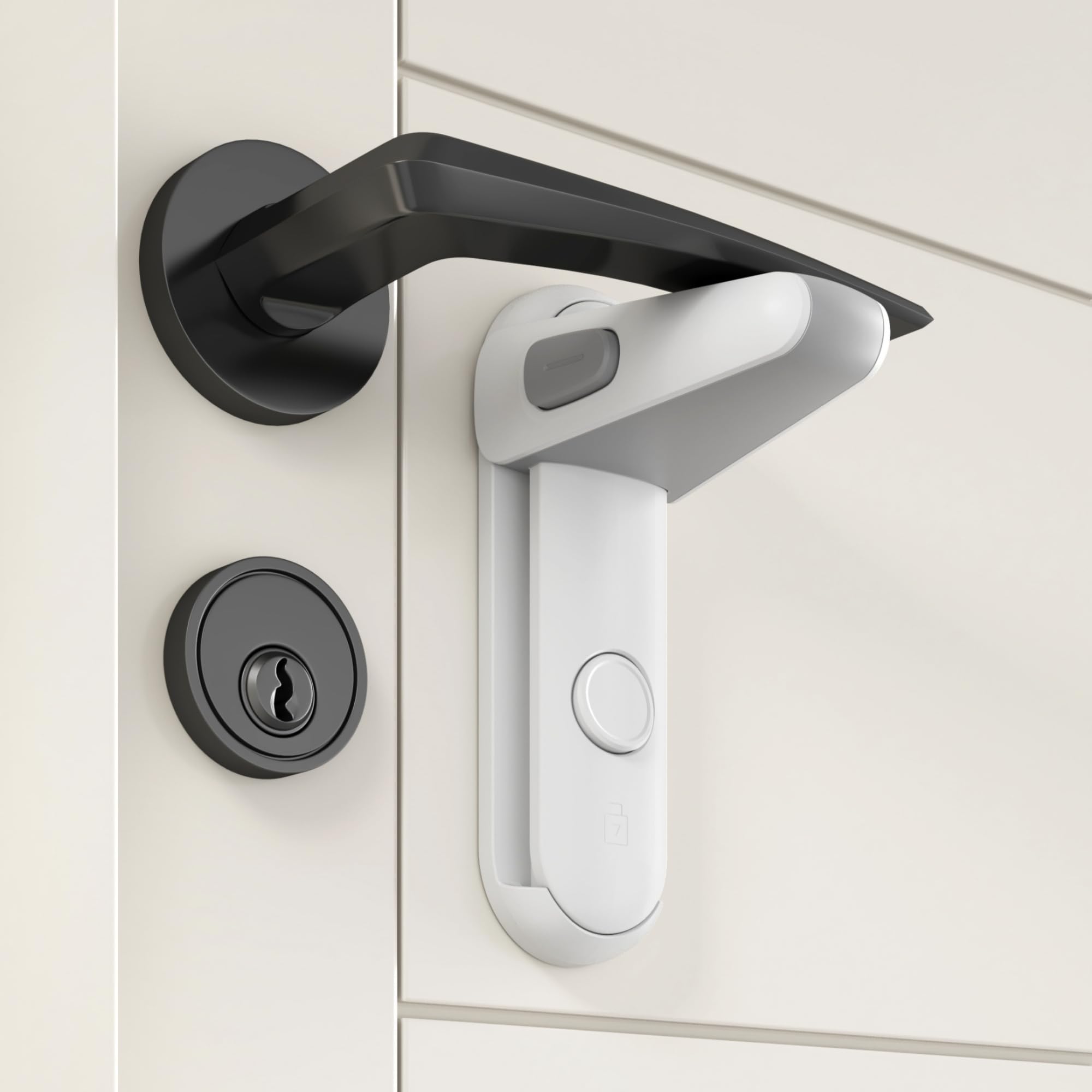 Heart of Tafiti Childproof Door Lever Lock, Baby Proofing Door Handle Lever, Door Handle Child Proof, Toddler Door Locks, Strong Adhesive no Tools Need or Drill (White, 2 Pack)