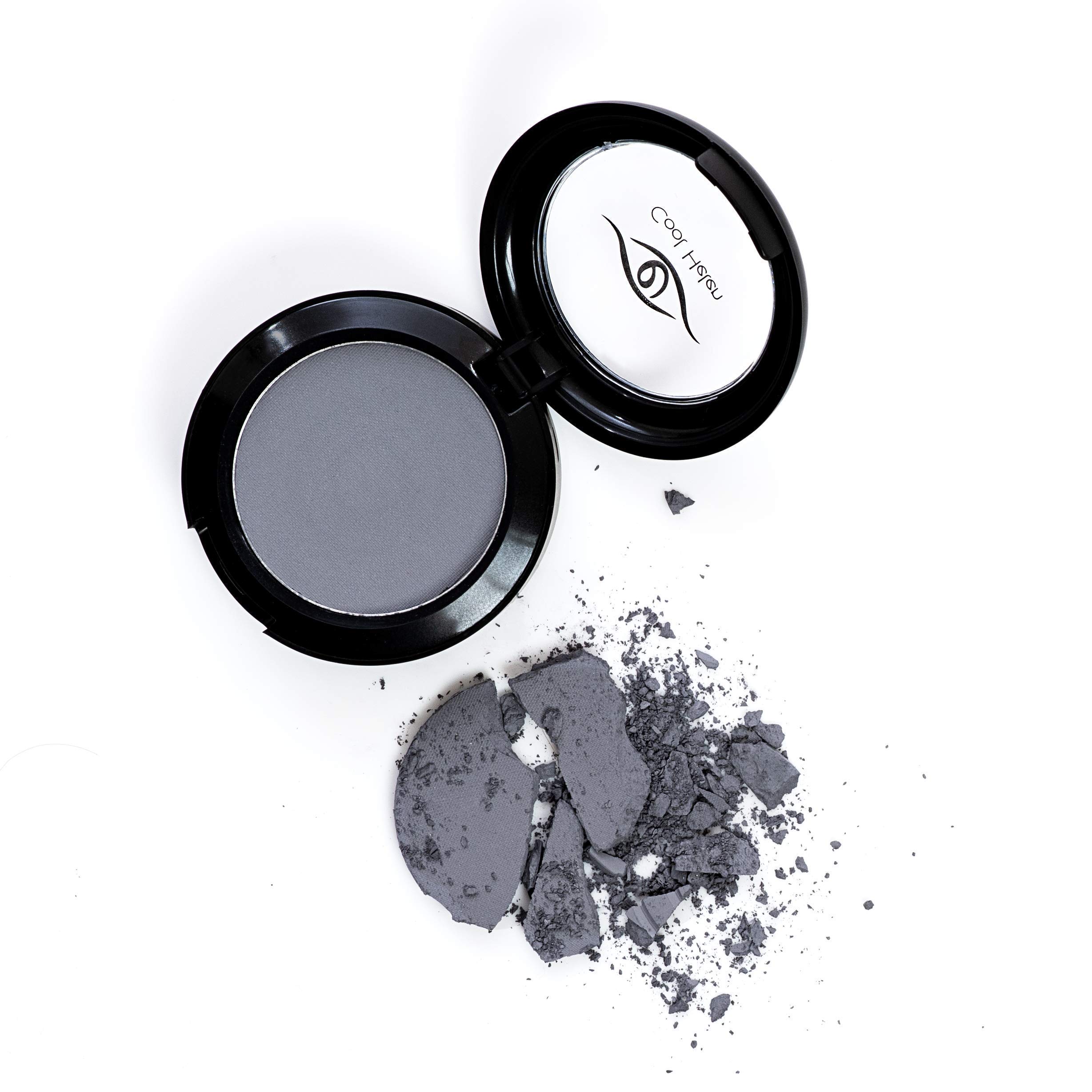 Eye Embrace Cool Helen: Light Gray Eyebrow Powder & Pro Grip Angled Brow Brush Bundle - Waterproof, Cruelty-Free