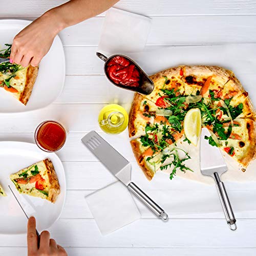2 Pieces Pie Server Set Multi-function Stainless Steel Cake Spatula Cake Cutter Knife Stainless Steel Offset Spatula, Cake Spatula for Pie Lasagna Cutting (Packing Enhanced Version)