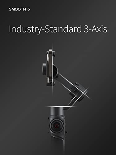 Zhiyun Smooth 5 Combo Phone Gimbal, 3-Axis Handheld Smartphone Stabilizer with Grip Tripod, Magnetic Fill Light, AI Face Tracking for iPhone Android FiLMiC Pro
