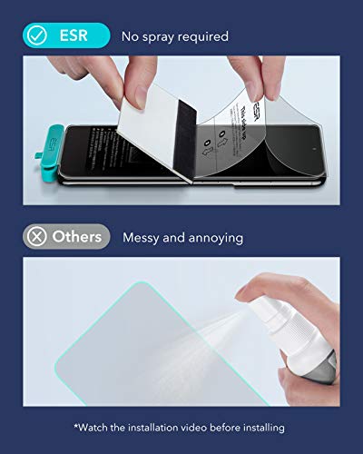 [3 Pack] ESR Liquid Skin Screen Protector Compatible with Samsung Galaxy S21 Ultra 2021 [Supports Fingerprint Sensor] [Full Coverage Polymer Film] [Includes Installation Kit]