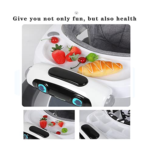 Rrunzfon Baby Walker U-Shaped Walker Prevent O-Legs Multifunctional Anti-Rollover Walker Suitable for More Than 6 Months 360-degree Silent Wheel Light and Music-Dan Hong 8
