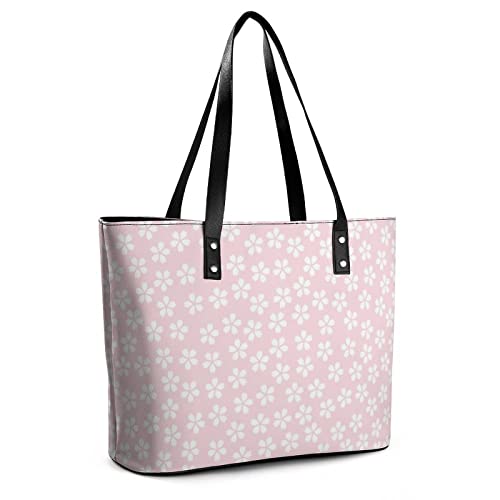 Womens Handbag Cherry Flowers Leather Tote Bag Top Handle Satchel Bags For Lady