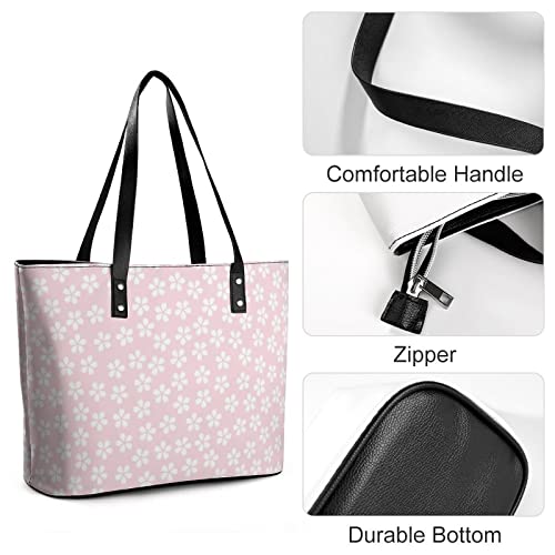 Womens Handbag Cherry Flowers Leather Tote Bag Top Handle Satchel Bags For Lady