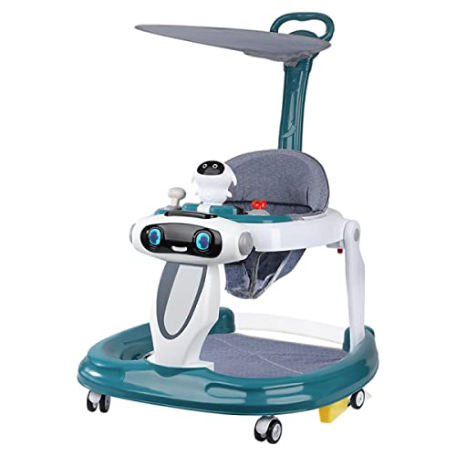 Rrunzfon Baby Walker U-Shaped Walker Prevent O-Legs Multifunctional Anti-Rollover Walker Suitable for More Than 6 Months 360-degree Silent Wheel Light and Music-Dan Hong 8