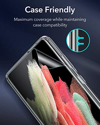 [3 Pack] ESR Liquid Skin Screen Protector Compatible with Samsung Galaxy S21 Ultra 2021 [Supports Fingerprint Sensor] [Full Coverage Polymer Film] [Includes Installation Kit]