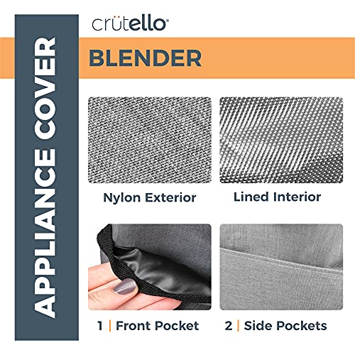 Crutello Blender Cover with Storage Pockets, Fits Machines Up to 8.25 x 9 x 17.75 Inches