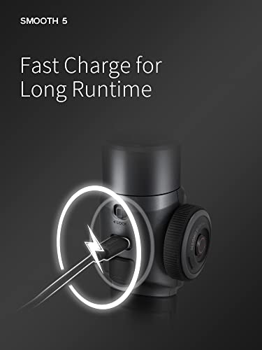 Zhiyun Smooth 5 Combo Phone Gimbal, 3-Axis Handheld Smartphone Stabilizer with Grip Tripod, Magnetic Fill Light, AI Face Tracking for iPhone Android FiLMiC Pro