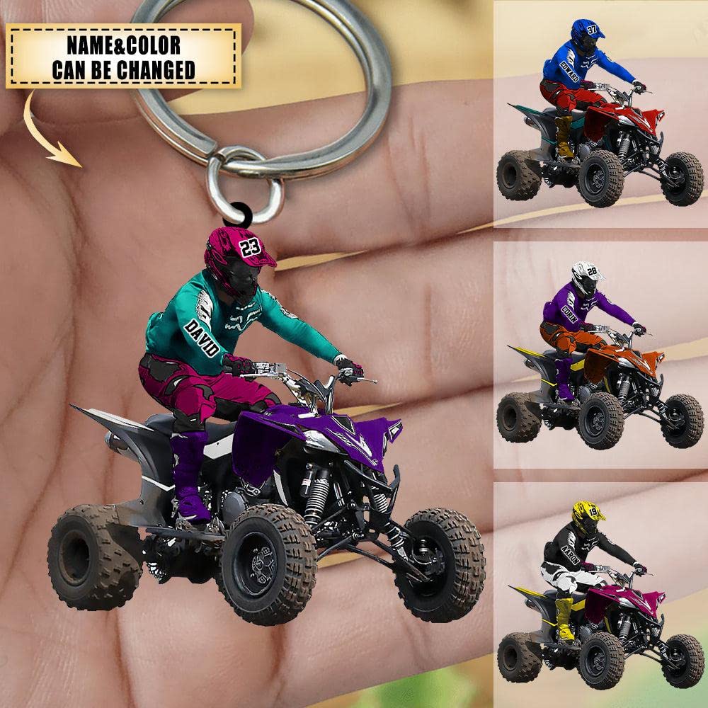 Mesnove Motorbike Lovers Personalize Motocross Biker Keychain