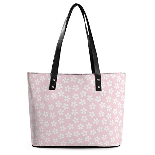 Womens Handbag Cherry Flowers Leather Tote Bag Top Handle Satchel Bags For Lady