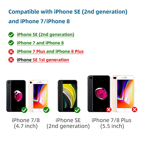 K TOMOTO Compatible with iPhone SE(3rd and 2nd gen)/8/7 Case (4.7"), [Drop Protection] [Anti-Scratch] Shockproof Liquid Silicone Anti-Fingerprint Cover with Microfiber Lining Phone Case, Hot Pink
