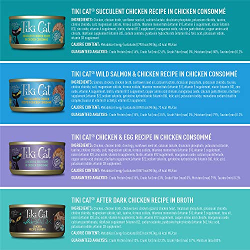Tiki Cat Wet Cat Food Mega Pack, Chicken Craves Variety Pack, 2.8 oz. Cans (36 Count)