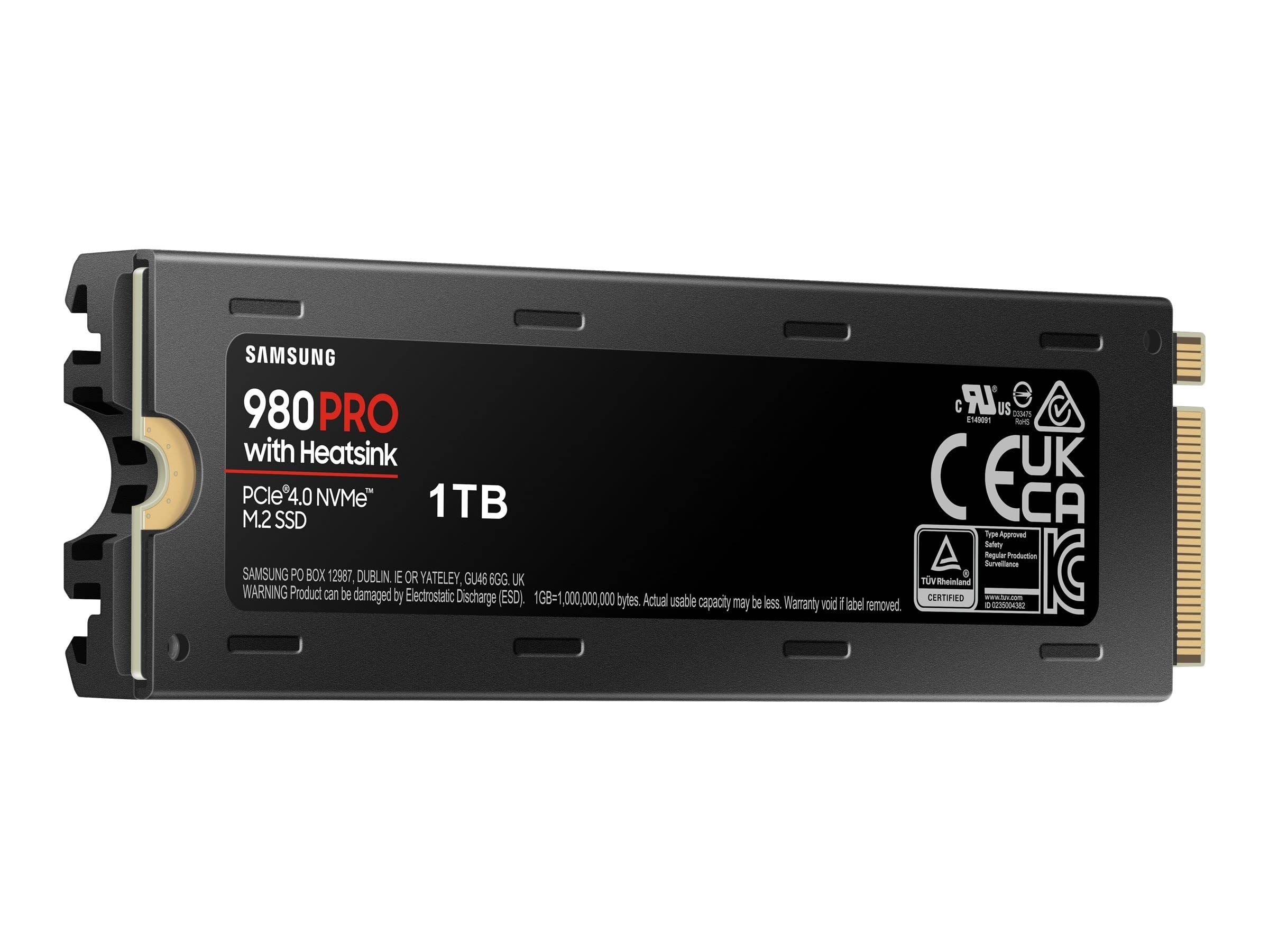Samsung 980 PRO SSD with Heatsink 1TB PCIe Gen 4 NVMe M.2 Internal Solid State Hard Drive, Heat Control, Max Speed, PS5 Compatible, MZ-V8P1T0CW