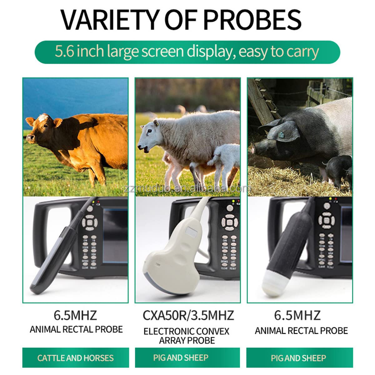 JeeKoudy Veterinary Ultrasound Scanner Machine, Handscan Vet Smart B-Ultrasound Machine Rechargeable Machine for Pig Horse Cow Pregnancy Animals Pets