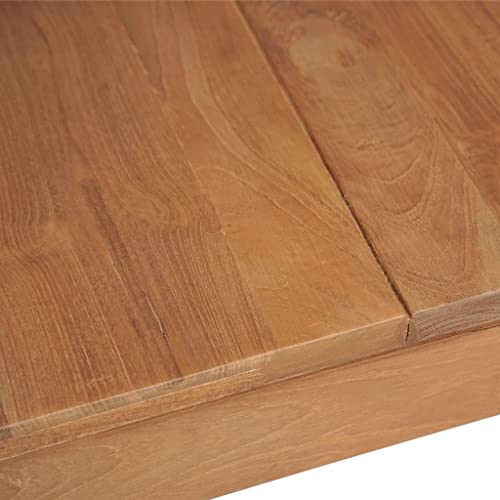 vidaXL Solid Teak Wood Dining Table Natural Finish Sleek Rustic Home Kitchen Restaurant Dinner Meal Table 47.2"