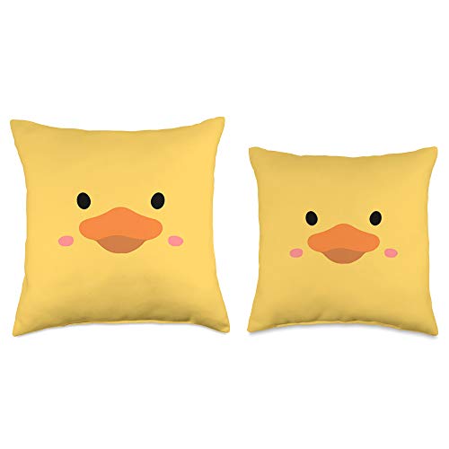 Cute Duck Gifts Face Funny Yellow Rubber Cute Duck Throw Pillow, 16x16, Multicolor