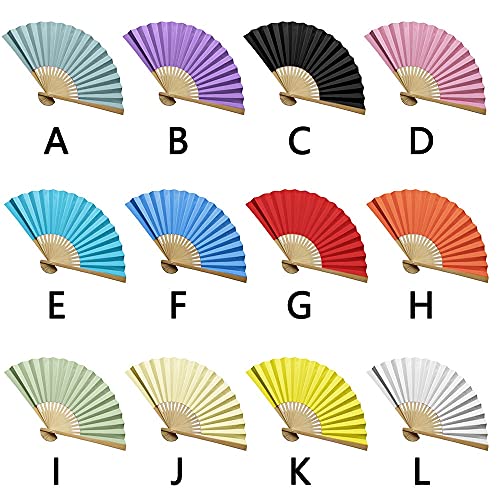 RAZZUM Folding Hand fans1pcs Chinese Style Hand Painted Folding Paper Fan,Lace Silk Hand Held Solid Color Fan,Portable Hand Fan for Dancing PartyChinese Fans Fan (Color : Navy)
