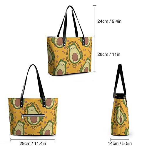Womens Handbag Avocado Pattern Leather Tote Bag Top Handle Satchel Bags For Lady