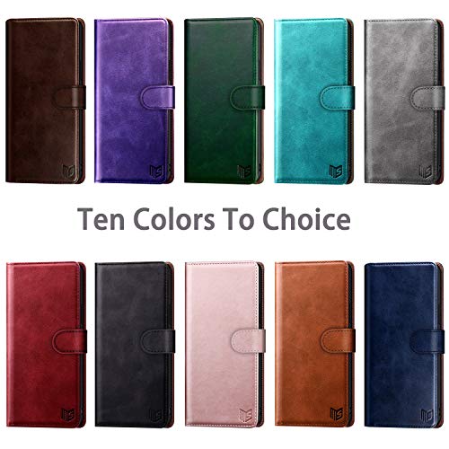 SUANPOT for Samsung Galaxy S10+ /S10 Plus 6.4 (Not Fit S10,S10e) Leather Wallet case with RFID Blocking Credit Card Holder, Flip Folio Book Cell Phone Cover Shockproof case Wallet Pocket 2018 Brown