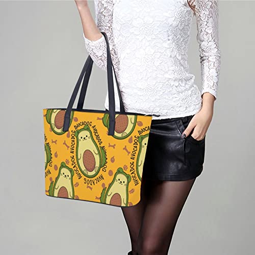 Womens Handbag Avocado Pattern Leather Tote Bag Top Handle Satchel Bags For Lady