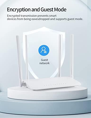ZJX Gigabit Dual Band Routers for Wireless Internet, AC1200 WiFi Router for Home, Long Range Coverage, MU-MIMO, AP Mode, Guest WiFi and Parental Control, white