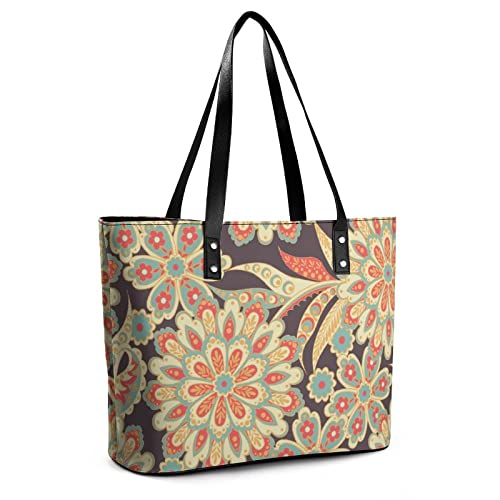 Womens Handbag Flowers Blossom Leather Tote Bag Top Handle Satchel Bags For Lady
