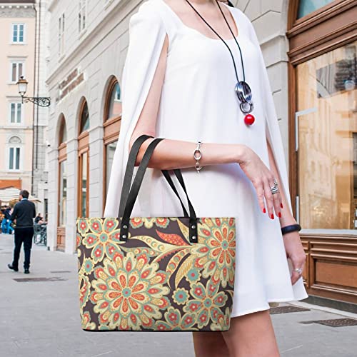 Womens Handbag Flowers Blossom Leather Tote Bag Top Handle Satchel Bags For Lady