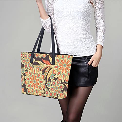 Womens Handbag Flowers Blossom Leather Tote Bag Top Handle Satchel Bags For Lady