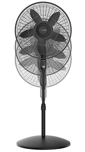 Lasko S18440 Performance 18-inch Oscillating Pedestal Standing Floor Fan with Remote Control and Adjustable Stand for Indoor, Bedroom, Living Room, Home Office & College Dorm Use β Black