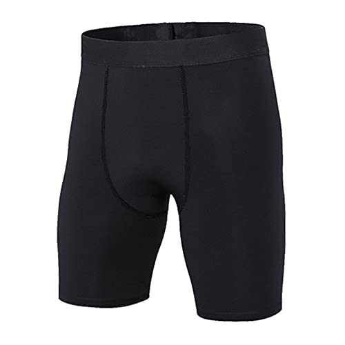 Mens Simple Exercise Tight Fitness Running Base Training Compression Pants Fitness Pants Black