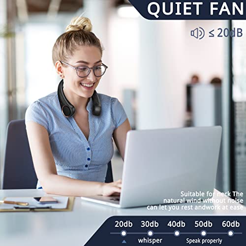 FrSara Neck Fan, Bladeless Portable Neck Fan, Adjustable, 360° Cooling,Super Quiet, No Blade Fan Design, No Hair Twisting, Even Air Volume On Both Sides, Non-Slip, Short Charging, Long Use Time