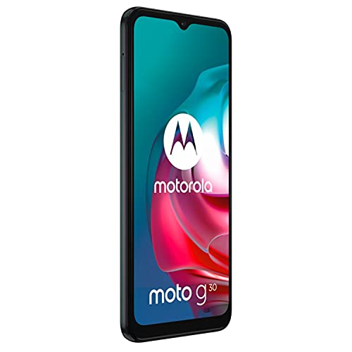 Moto G30 XT2129-2 4G LTE 128GB + 4GB GSM Global Unlocked Triple Camera International Version (No US Warranty) (Not Verizon Sprint Boost Cricket) (w/Fast Car Charger Bundle) (Dark Pearl)