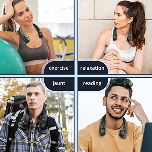 FrSara Neck Fan, Bladeless Portable Neck Fan, Adjustable, 360° Cooling,Super Quiet, No Blade Fan Design, No Hair Twisting, Even Air Volume On Both Sides, Non-Slip, Short Charging, Long Use Time