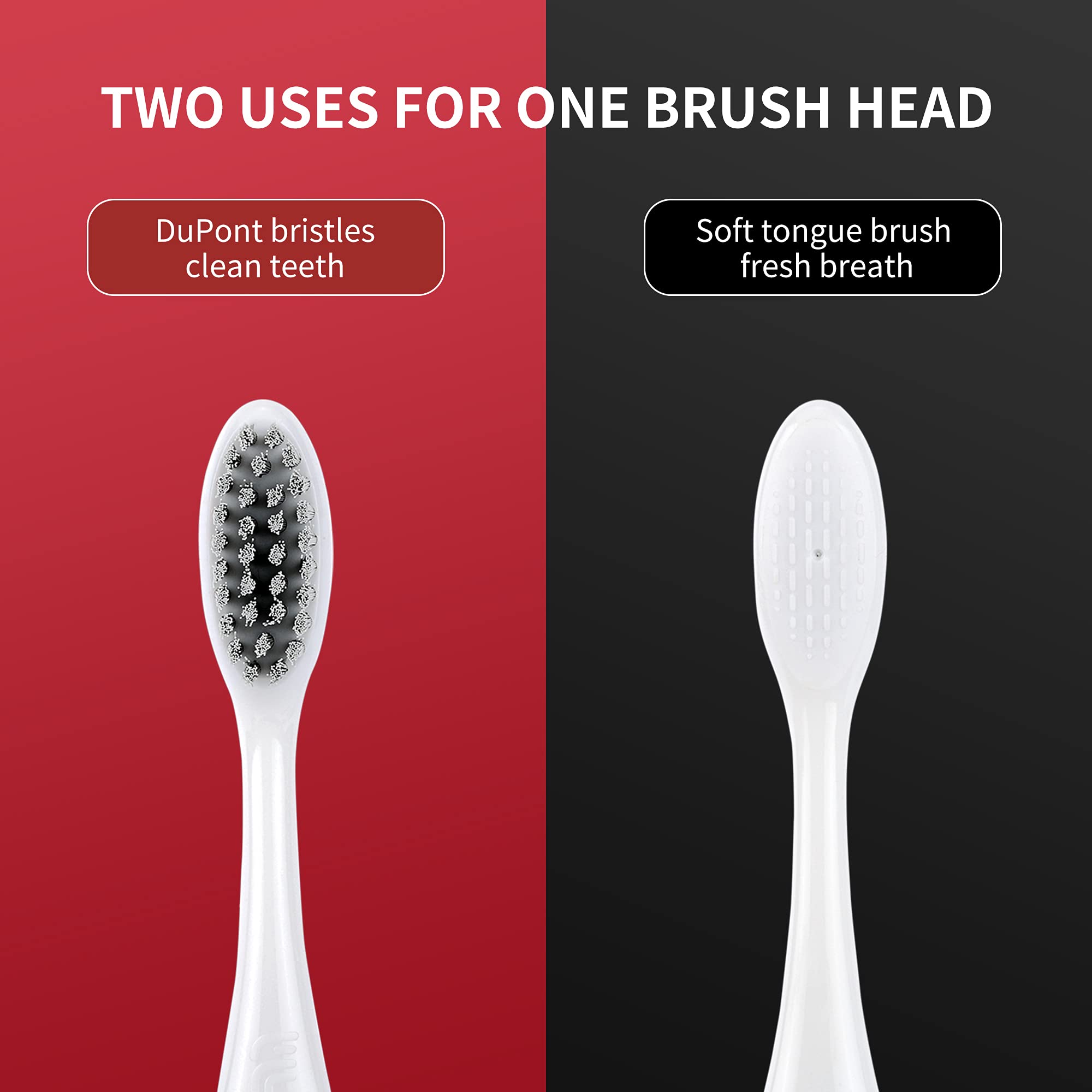 Flexforce Battery-Operated Electric Toothbrush 2 Brush Heads & Travel Version Battery Extra Soft Toothbrush -V1 Carmine Red