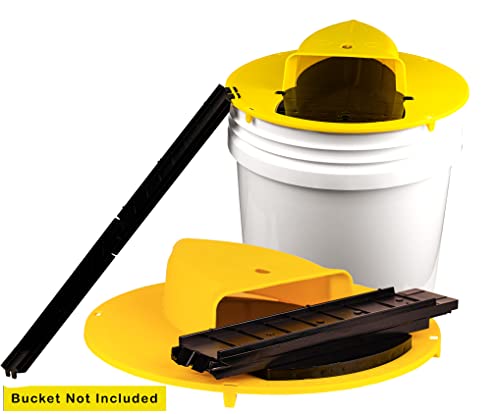 RinneTraps - Flip N Slide Bucket Lid Mouse Trap |Humane or Lethal| |Trap Door Style| |Multi Catch |Auto Reset| |Indoor Outdoor| |No See Kill| |5 Gallon Bucket Compatible| Made in USA (1)
