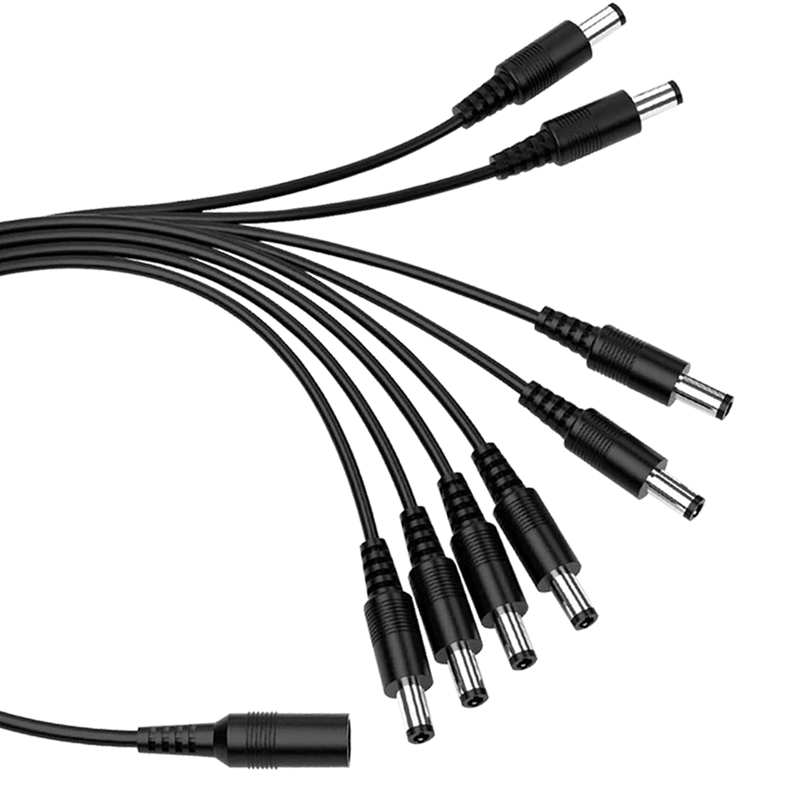 ANLINK 2Pack DC 1 Female to 8 Male 5.5mm*2.1mm Output Power Splitter Cable, 1 to 8 Way Y Splitter Adapter Wire for CCTV Security Cameras, Router, LED Light Strip and More (2 Pack,8 Way)
