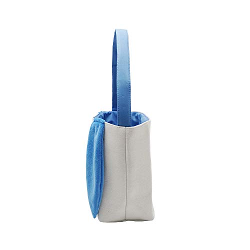 LO LORD LO Easter Bunny Baskets Easter Bag Bucket for Easter Egg Hunt Stuffers with Fluffy Ears for Kids (fluffy-green)