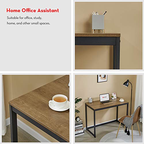 WOHOMO Small Computer Desk 39” Simple Modern Desk with Large Legroom Study Writing Desk for Home Office, Dark Brown