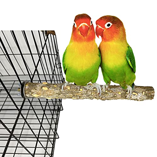 kathson Natural Wood Bird Perch Parakeet Stand Platform Parrot Paw Grinding Sticks Branches Bird Cage Accessories for Budgies Cockatiels Conure Parakeet Lovebirds 7 Pack