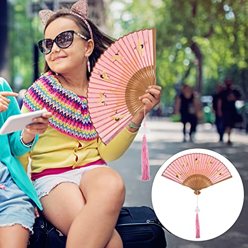 RAZZUM Retro Style Silk Fan Folderable Fan Chinese Style Fan Wall Decoration Costume Collocation Large Wall Decor Fan