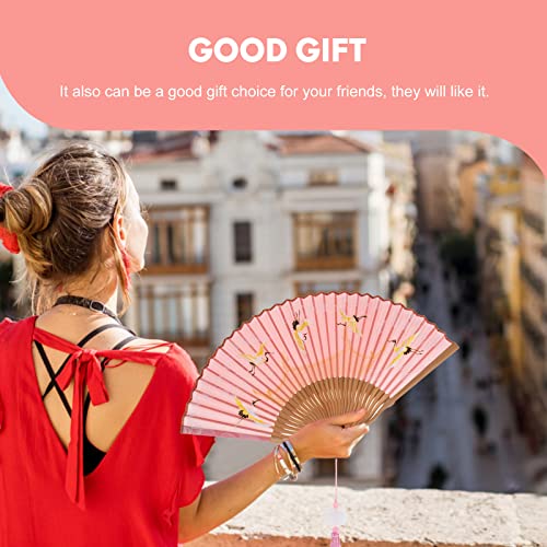 RAZZUM Retro Style Silk Fan Folderable Fan Chinese Style Fan Wall Decoration Costume Collocation Large Wall Decor Fan