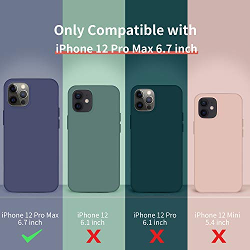 Cordking Compatible with iPhone 12 Pro Max case, Silicone Ultra Slim Shockproof Phone Case with [Soft Anti-Scratch Microfiber Lining], 6.7 inch, Black