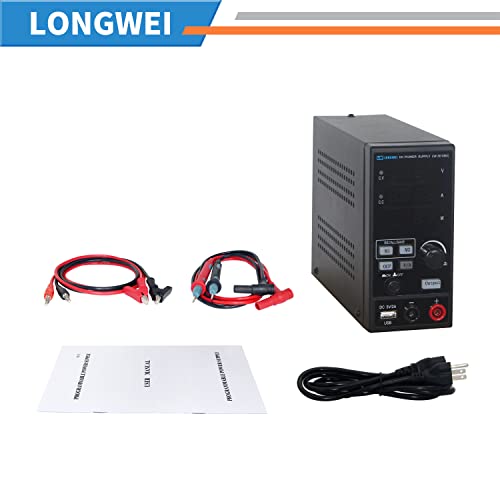 Programmable 30V/10A DC Power Supply Variable, Adjustable Switching Regulated Power Supply with 4-Digit Large Display Alligator Leads, 5V/2A USB Interface,2 Groups of Internal Memories.