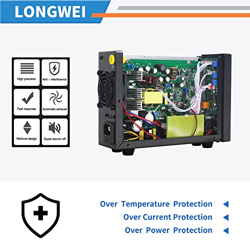 Programmable 30V/10A DC Power Supply Variable, Adjustable Switching Regulated Power Supply with 4-Digit Large Display Alligator Leads, 5V/2A USB Interface,2 Groups of Internal Memories.