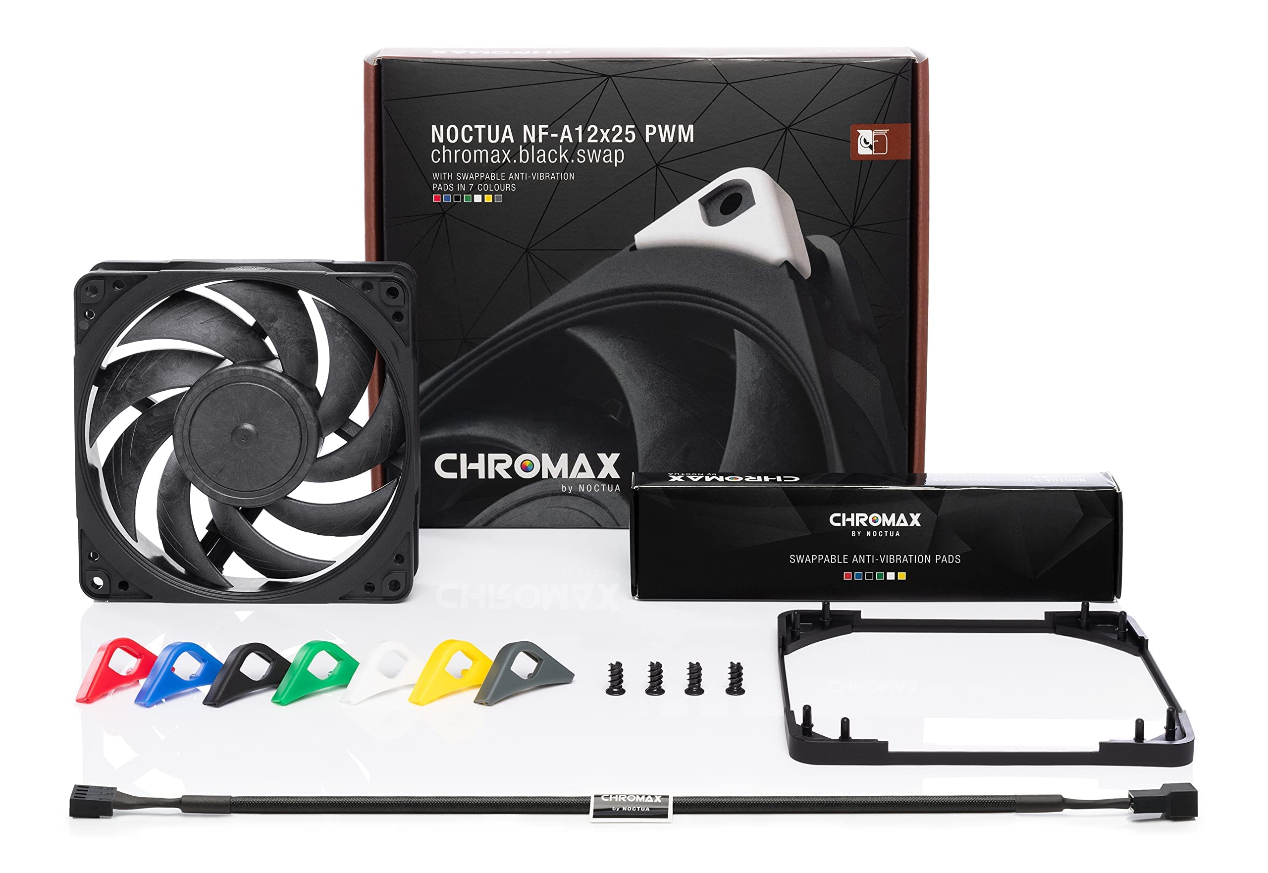 Noctua 240mm AIO Upgrade Bundle (2X NF-A12x25 PWM chromax.Black.swap 120mm Fans Plus 1x NT-H2 Thermal Paste)