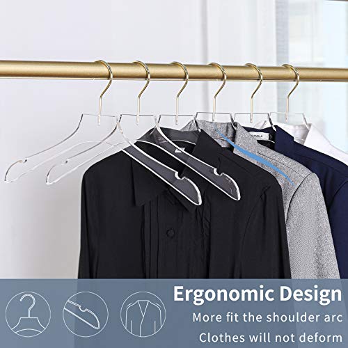 Acrylic Hangers Clear and Gold Hangers Premium Quality Clear Acrylic Clothes Hangers Clothing Standard Hangers