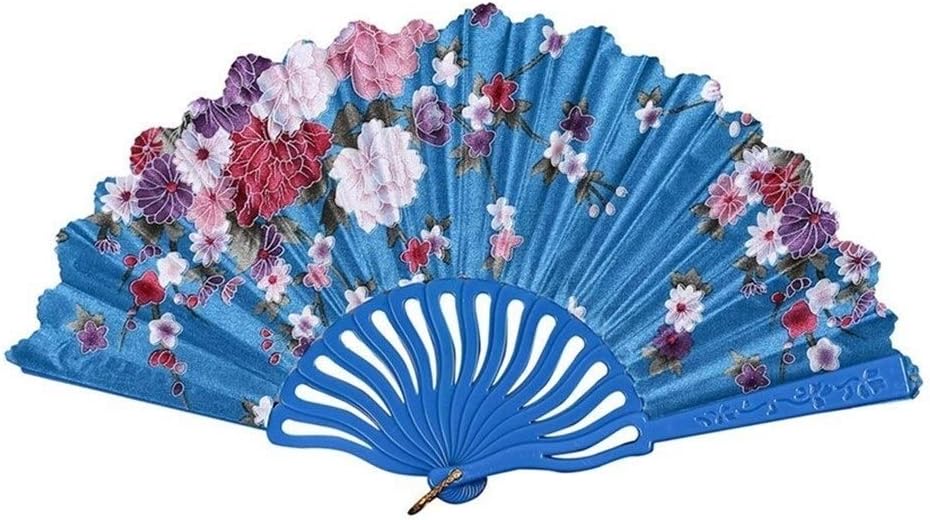 Hand Fan Folding Fan,Hand-held Fan,Wedding Folding Fan Chinese Style Dance Wedding Party Lace Silk Folding Hand Flower Fan Fans Hand Paper Folding Props Vintage Style