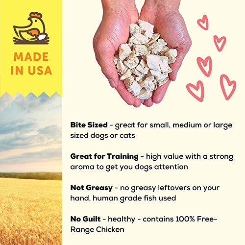 A Better Treat β Freeze Dried Chicken Breast Dog Treats 3 oz, Free Range, Single Ingredient | Natural Healthy High Value | Gluten Free, Grain Free, High Protein, Diabetic Friendly | Made in The USA