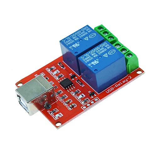 1/2/4/8-Channel 10A PC USB Control Switch Relay Module Free Drive Programmable Computer Control Computer USB Control Switch Driver PC Intelligent Controller (5V 2-Channel)