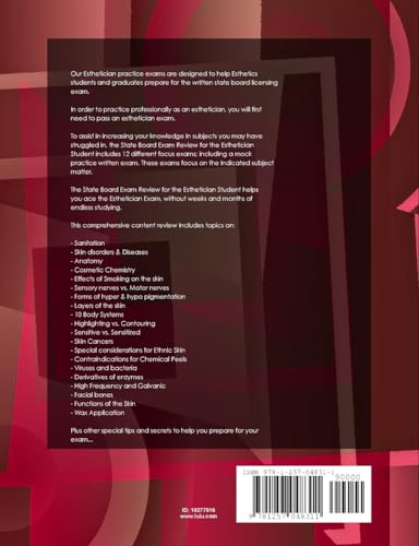 State Board Exam Review for the Esthetician Student